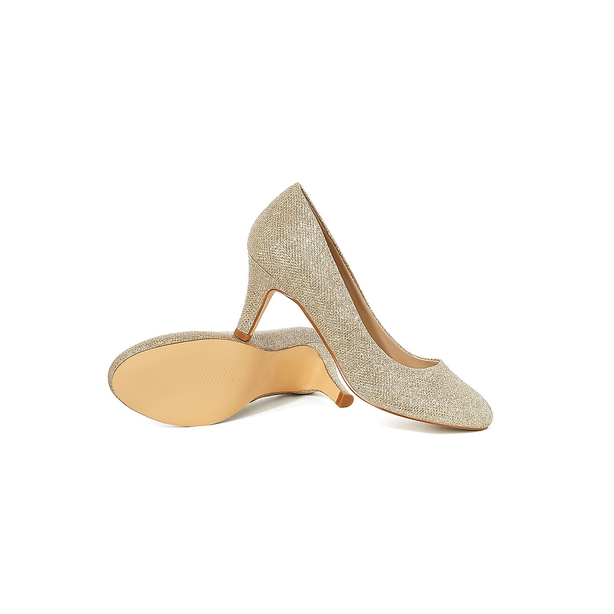 BABEYOND Pumps Shoes for Women - Closed Toe Low Heel Dress Pumps Versatile Latin Salsa Ballroom Dance Shoes for Party Wedding Champagne