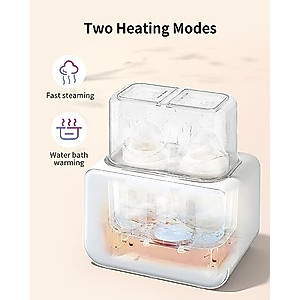 Baby Bottle Warmer, Grownsy 10-in-1 Fast Bottle Warmer Accurate Tem Control, with LCD Display, Timer, Defrost, Sterili-zing, Keep 24H, Double Bottle Warmer for Breastmilk& Formula, Heat Baby Food Jars