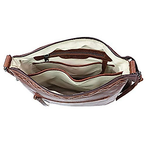 Lady Conceal Concealed Carry Faith Distressed Leather Crossbody (Dark Mahogany)