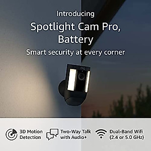 Introducing Ring Spotlight Cam Pro, Battery | 3D Motion Detection, Two-Way Talk with Audio+, and Dual-Band Wifi (2022 release) - Black