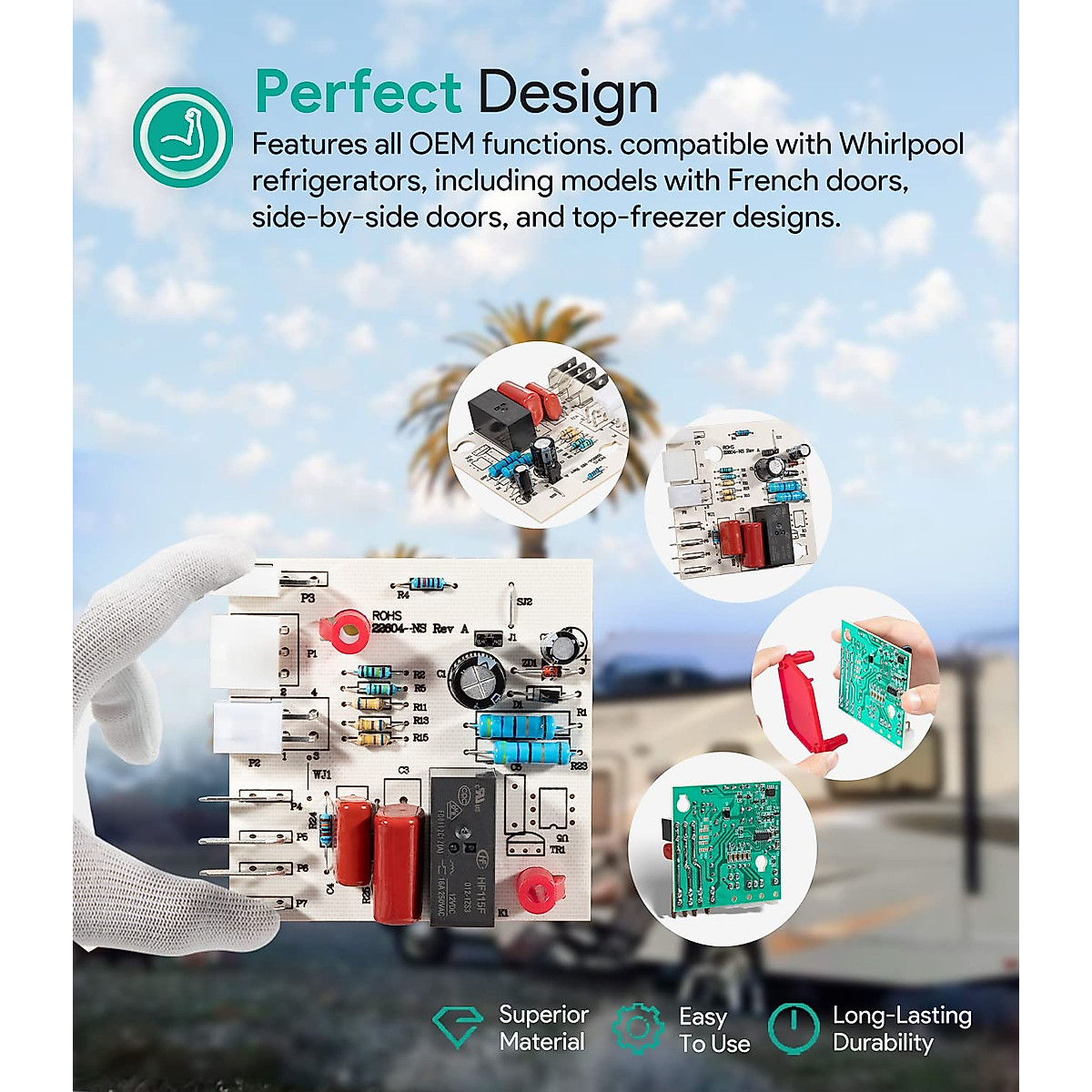 W10135901 Refrigerator Control Board Replacement for Whirlpool W10135901 AP6015576 PS11748857 WPW10135901