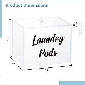 CDOKY 2.2L Laundry Pods Container with Lid, Acrylic Laundry Pods Storage, Laundry Detergent Capsules Holder, Small Container Box for Laundry Room Decor