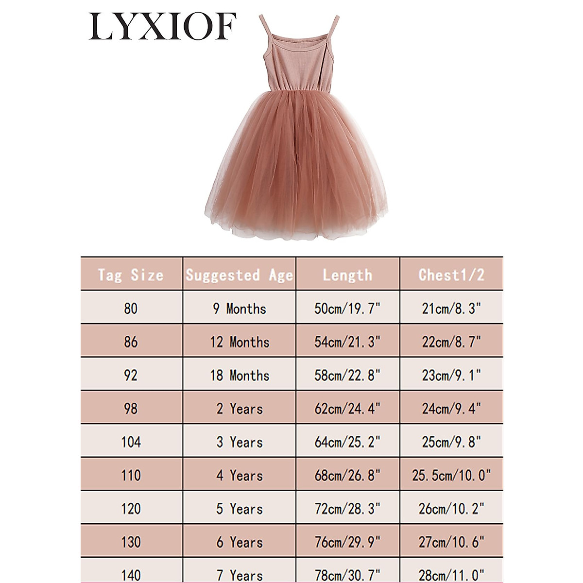 LYXIOF Toddler Tutu Dress Baby Girls Tulle Sleeveless Princess Party Sundress Pink 3 Years
