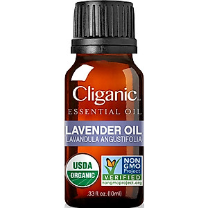 Cliganic USDA Organic Lavender Essential Oil - 100% Pure Natural Undiluted, for Aromatherapy Diffuser | Non-GMO Verified