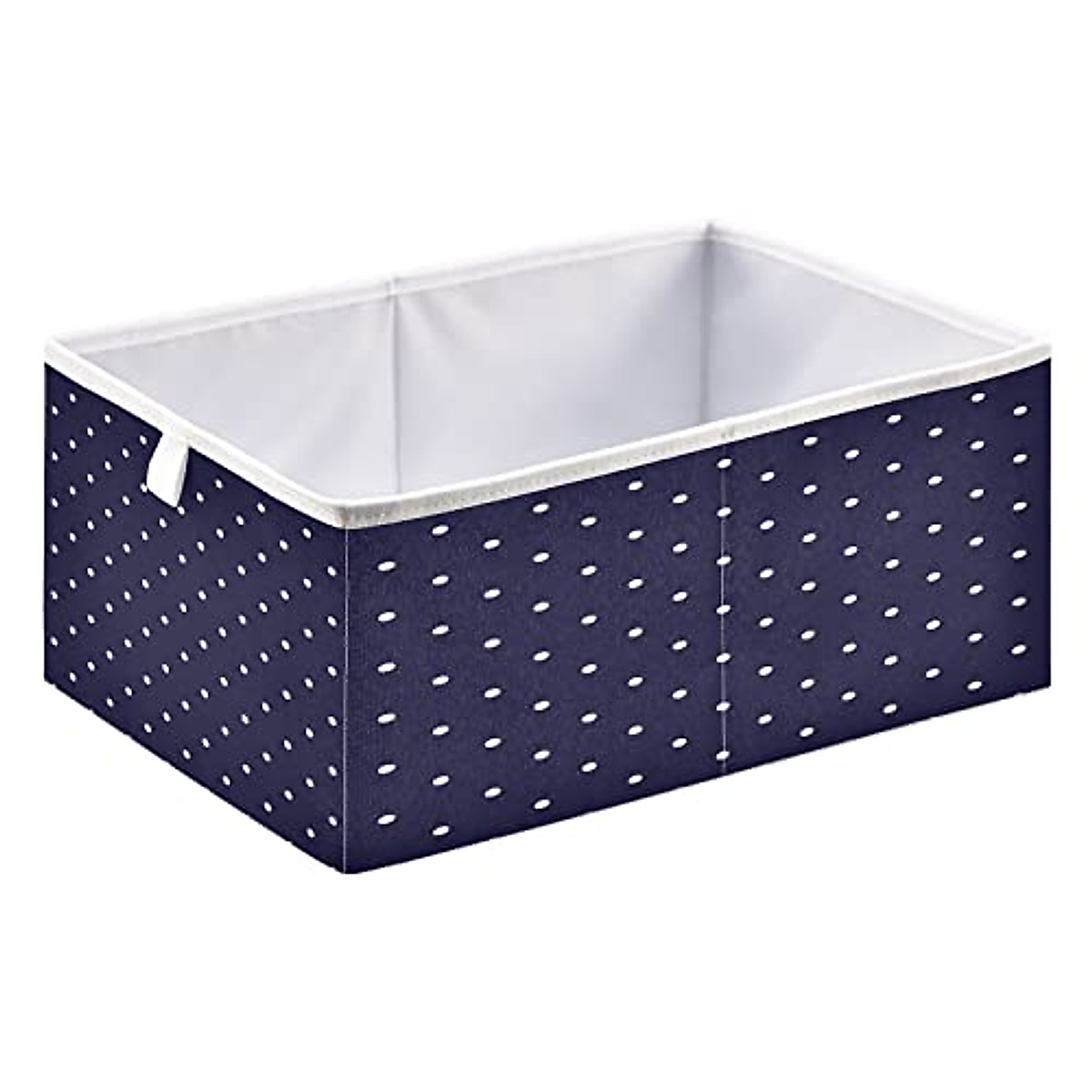 Kigai Blue White Dots Storage Baskets, 16x11x7 in Collapsible Fabric Storage Bins Organizer Rectangular Storage Box for Shelves, Closets, Laundry, Nursery, Home Decor