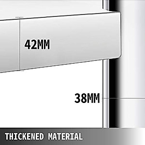 Happybuy Stainless Steel Shelving 47x18.5x60 Inch 4 Tier Stainless Steel Shelving Unit Shelving Units and Storage Heavy Duty Shelf for Kitchen Commercial Office Garage Storage 330lb Per Shelf
