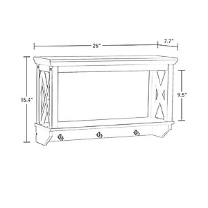 RiverRidge La Crosse Bathroom 3 Towel Hook Wall Shelf