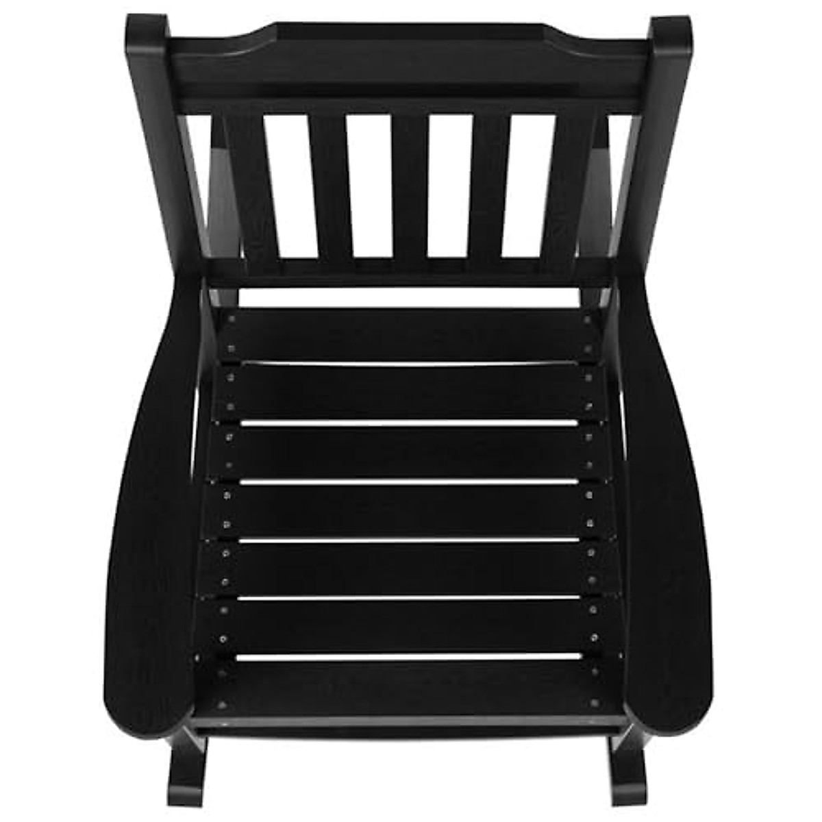 Flash Furniture Winston All-Weather Poly Resin Rocking Chair in Black