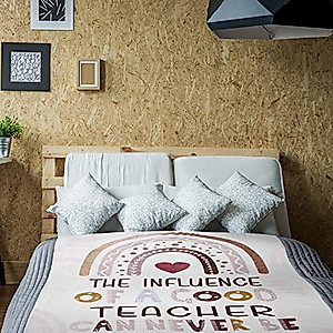 Teacher Blanket Birthday Gift Teachers Appreciation Blanket 60''x50'' Thank You Graduation Present Idea Flannel Soft Throw Blanket for Women School Retirement Birthday Teacher's Day (Rainbow)