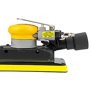 UPWOOD 2-3/4" x 8" Dust-free Air Orbital Sander, 70 mm x 198 mm 1/8 in Orbit, 10,000 Max OPM Dust Bag Style Central Vacuum with Extra Hook-Loop Pad and 15pcs (80/120/180/320/400) mesh sandpapers