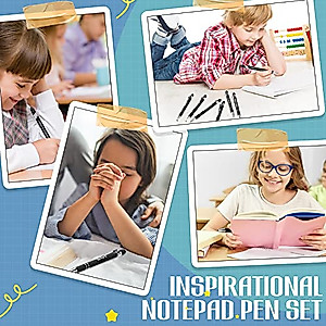 48Pcs Inspirational Notepad Pen Set Inspirational Gifts Notebook Bulk Mini Motivational Journal Notebook Christian Bible Verse Ballpoint Pen Quotes Pen Pocket Notepad for Christmas (Inspirational)