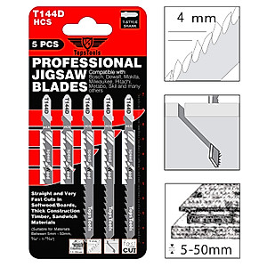 25 x TopsTools T144D Jigsaw Blades for Bosch, Dewalt, Makita, Milwaukee and many more