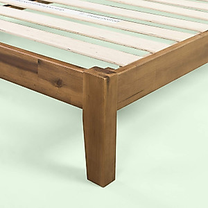 ZINUS Lucinda Wood Platform Bed Frame / No Box Spring Needed / Solid Wood Foundation with Wood Slat Support / Easy Assembly, King, 74.7"L x 38.2"W x 10"H