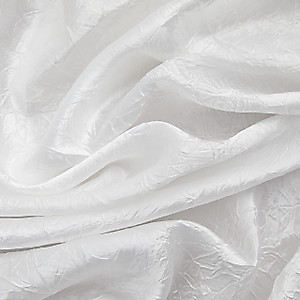 HLC.ME Bello Crushed Satin Semi Sheer Privacy Light Filtering Transparent Window Pocket Hole Curtains Drapery Panels for Bedroom & Living Room, 2 Panels (54 W x 84 L, White)