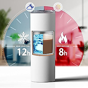 Earth Drinkware SKINNY TUMBLERS (4 pack) - 20oz Stainless Steel Double Wall Insulated Tumblers with Lids and Straws | Skinny Travel Mug, Straw Cleaner INCLUDED | Blanks For Vinyl Projects - Multi #1