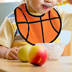 Triple Layer Waterproof Baby Boy Sports Bibs,Cotton Front,Plastic Liner,Polyester Fleece Back,Highly Absorbent Drooling Burp Cloths with Snap for 6-36 Months Boys Girls for Baby Shower( Basketball)