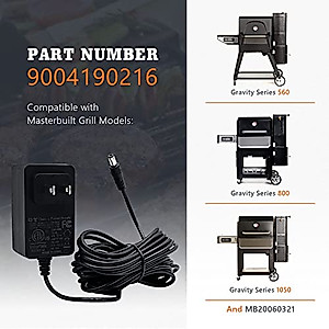 Replacement Part 9004190216 for Masterbuilt Power Adapter, Compatible With Masterbuilt Gravity Series 560/800/1050 XL Grills & Smokers