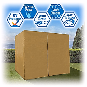 BenefitUSA 3 Triple Seater Hammock Swing Cover Outdoor Furniture Porch Protective Protector (Tan)