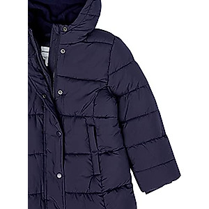 Amazon Essentials Girls' Long Heavyweight Hooded Puffer Jacket, Navy, X-Large
