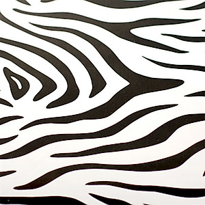 Self Adhesive Vinyl Zebra Stripes Contact Paper Decorative Shelf Liner for Cabinets Drawer Dresser Arts and Crafts Decor 17.7x78.7 Inches