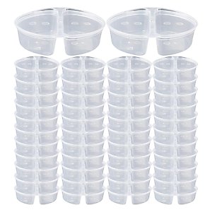 YTGOCN 100 Transparent Condiment Containers Double Condiment Containers With Hinged Lids, Small Snack Containers For Dips, Portable Seasoning Containers