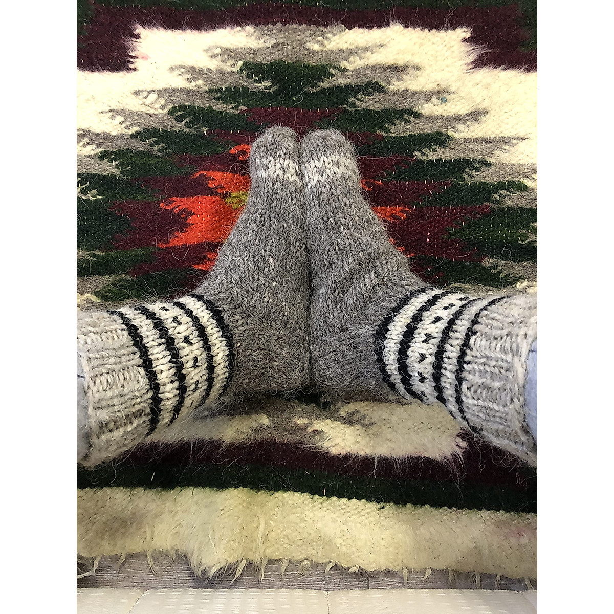 Wool socks for women, Hand Knitted Woolen Socks of natural wool, Wool socks for men, Large Sizes, Extra Thick, Bed wool socks, Winter socks, Warm socks, Cozy socks, Made In Ukraine (Men's 11-11.5)