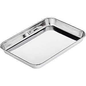 Rectangle Stainless Steel Small Tray 2pcs/set (5.3" x 7.3"x 0.8"), Kitchen Organizer, Bathroom Trays, Little Jewelry Tray Bathroom Tray, Brilliant Quality, Made in Japan