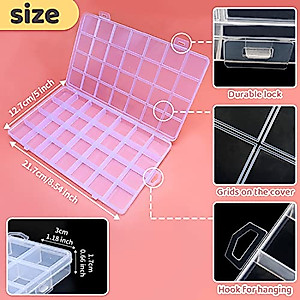 IOOLEEM Plastic Bead Organizer Box, Organizer Container Storage Box, Dividers for bead arts and crafts (28 grid x1, 8.6x5x0.66(Inches))