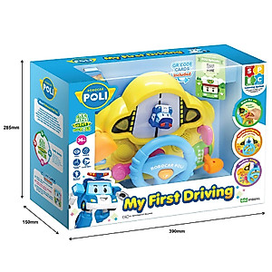 Robocar Poli Steering Wheel Toy, Musical Pretend Play Driving Toy for Baby Driver, My First Driving Educational Turn and Learn Toy, Simulation Racing Wheel Toy for Preschool Kid Toddler Age 1-3