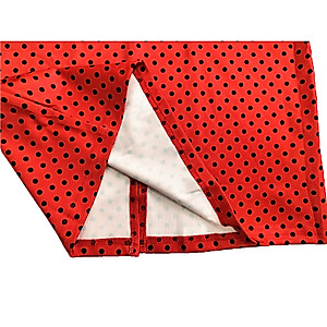 Topdress Women's Bodycon Pencil Skirts Basic Elastic High Waisted Stretch Short Skirt Knee Lenght with Slit Midi Red Black Dot Small