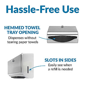 Bobrick B-2621 10.75 in. x 4 in. x 7.13 in. Surface-Mounted Paper Towel Dispenser - Stainless Steel