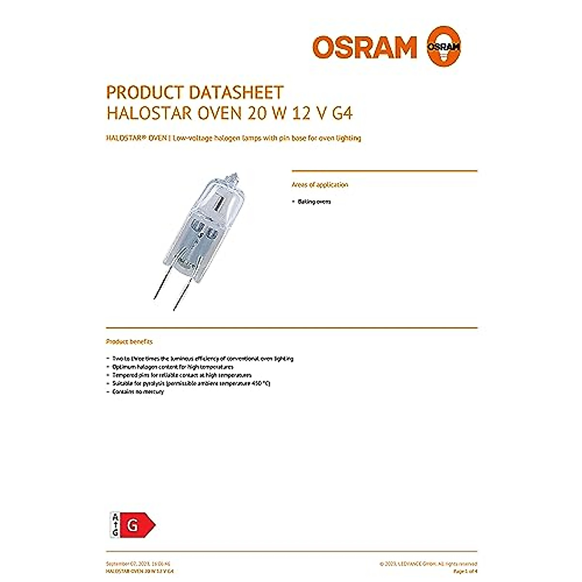 Osram Northstar AV P-VIP 150/1.0 P22 Bare Lamp Replacement