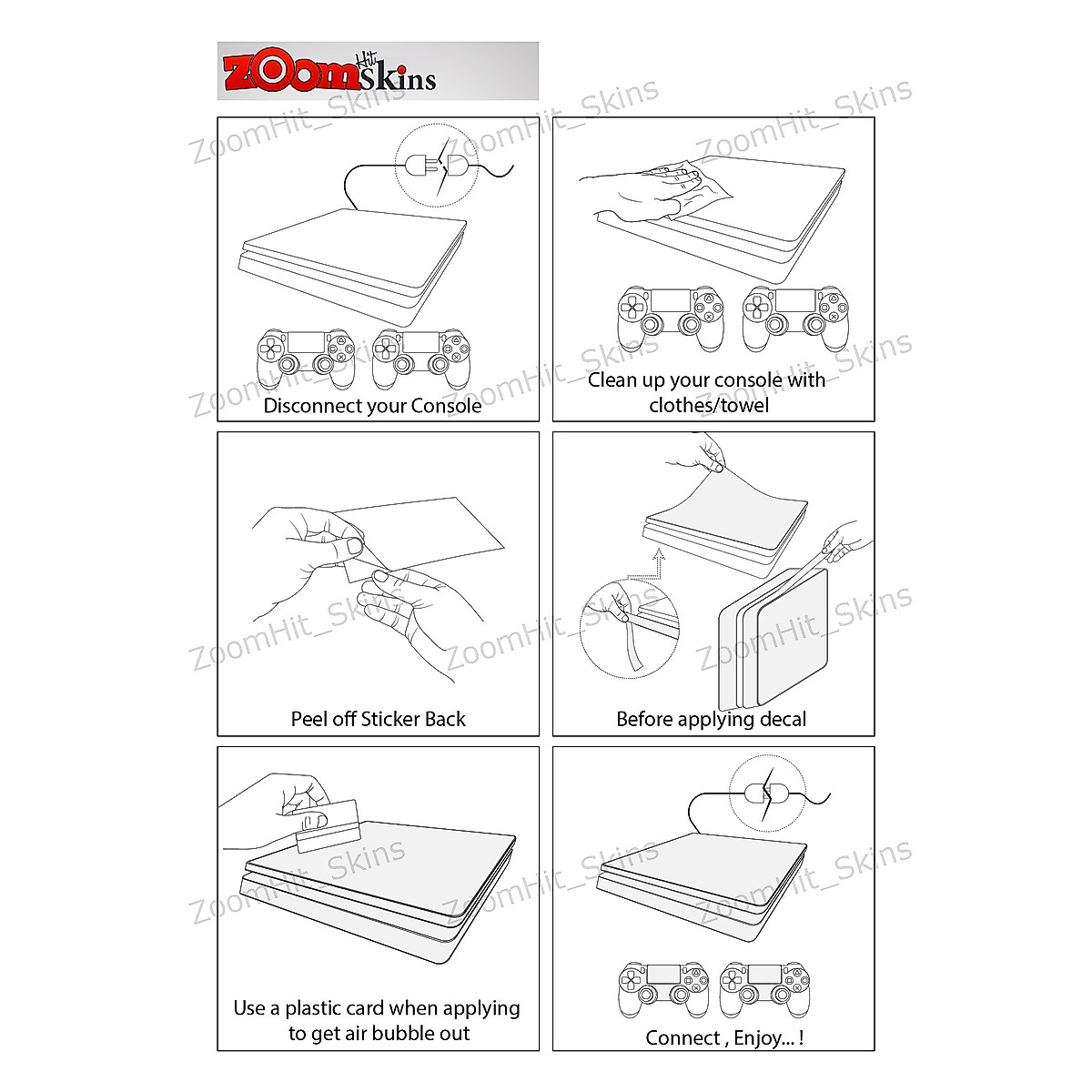 ZOOMHITSKINS Compatible with PS4 Slim Skin, Red Metal Steel White Light Grey Silver, Durable & Fit, 3M Vinyl, Made in The USA