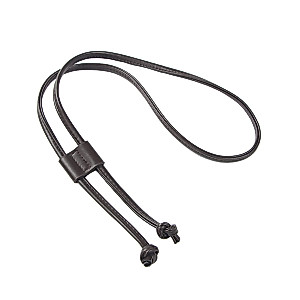 HinLot PU Leather Drawstring Pull String Purse Strap for Bucket Bag Shoulder Bags (Black Brown), 0.7W*47L