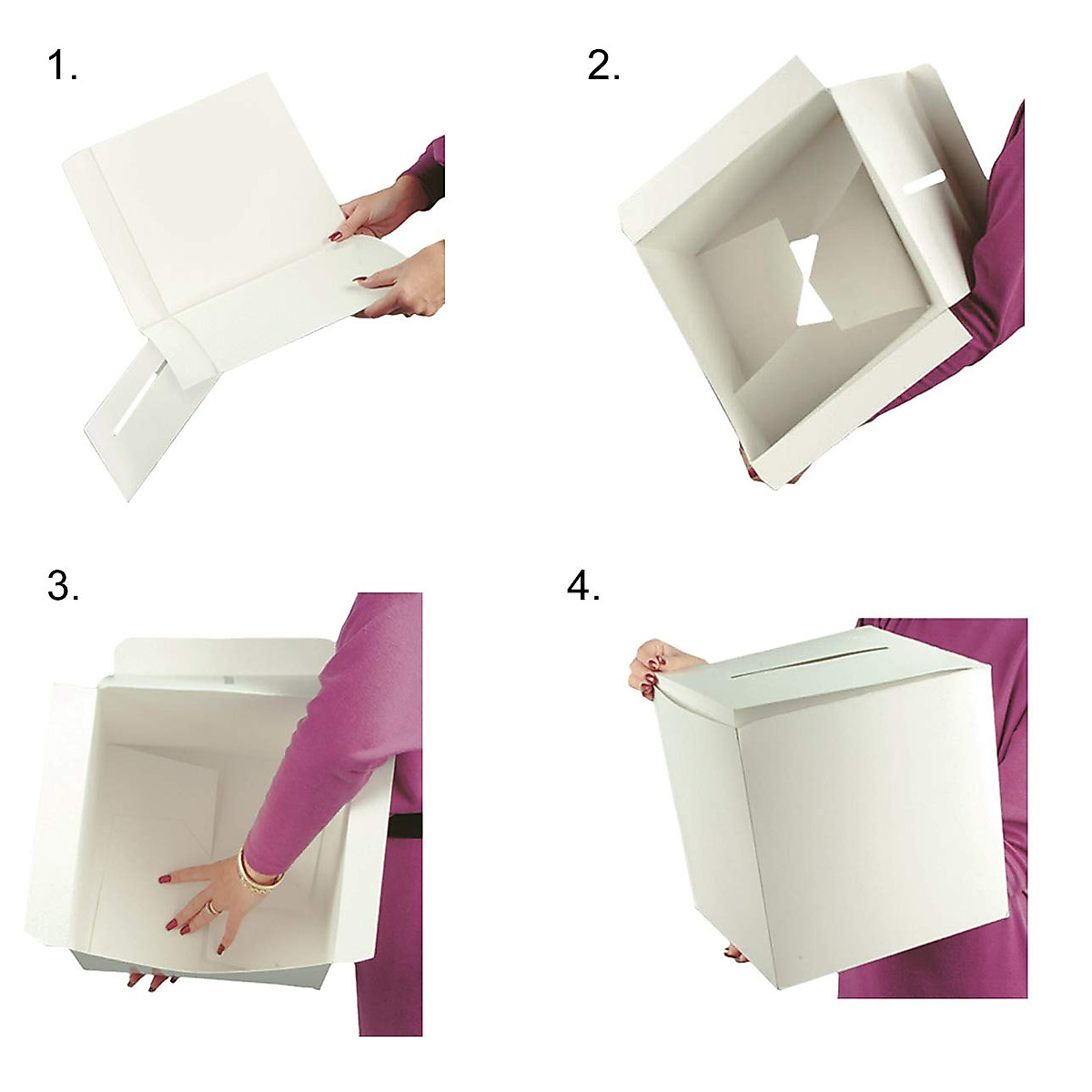 Beistle Durable Paper Card Box Wedding Party Supplies Anniversary Decorations, 12" x 12", White