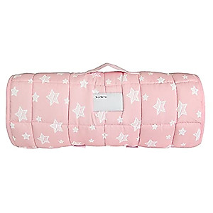 Moonsea Toddler Nap Mat Pink, Removable Pillow and Fleece Minky Blanket, Lightweight and Soft Perfect for Kids Preschool, Daycare, Travel Sleeping Bag for Girls, 21" x 50" Fit on a Standard Cot