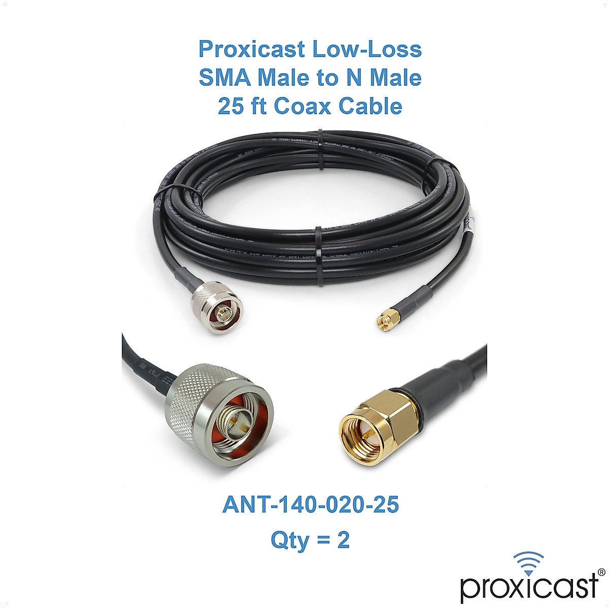 Cross-Polarized Antenna + 2X 25 ft SMA/N Cables + Free Silicone Tape (ANT-129-001-BDL-25)