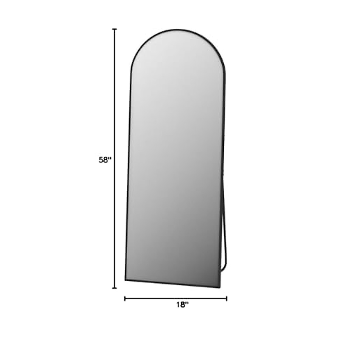 GLSLAND-58x18 inch Arched Full Length Mirror-Aluminum Alloy Frame High Definition-Full Body Mirror for Bedroom or Living Room