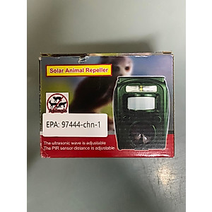 Ultrasonic Animal Repellent Deer Repellent Cat Repellent Outdoor with 5 Frequency Mode & Motion Sensor & Strobe Light Solar Animal Repeller Deterrent Raccoon Repellent Repel Dog Skunk Rabbit Away Yard