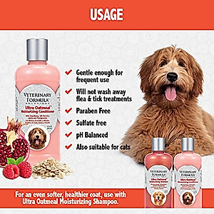 Veterinary Formula Solutions Ultra Oatmeal Moisturizing Conditioner for Dogs, 17 oz – with Colloidal Oatmeal and Jojoba – Leaves Coat Soft, Shiny, Hydrated, Strong – Long-Lasting Fragrance (FG01250)