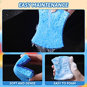 Rtteri 50 Pcs Dish Sponges Kitchen Sponges for Dishes Non Scratch Dish Sponge Dishwashing Sponge Dish Scrubber Scrub Sponge Household Cleaning Sponges for Kitchen Bathroom Car Essentials Supplies