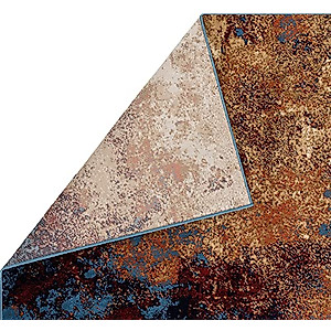 LUXE WEAVERS – Howell Collection – Modern Splatter Blue 5 x 7 Abstract Area Rug