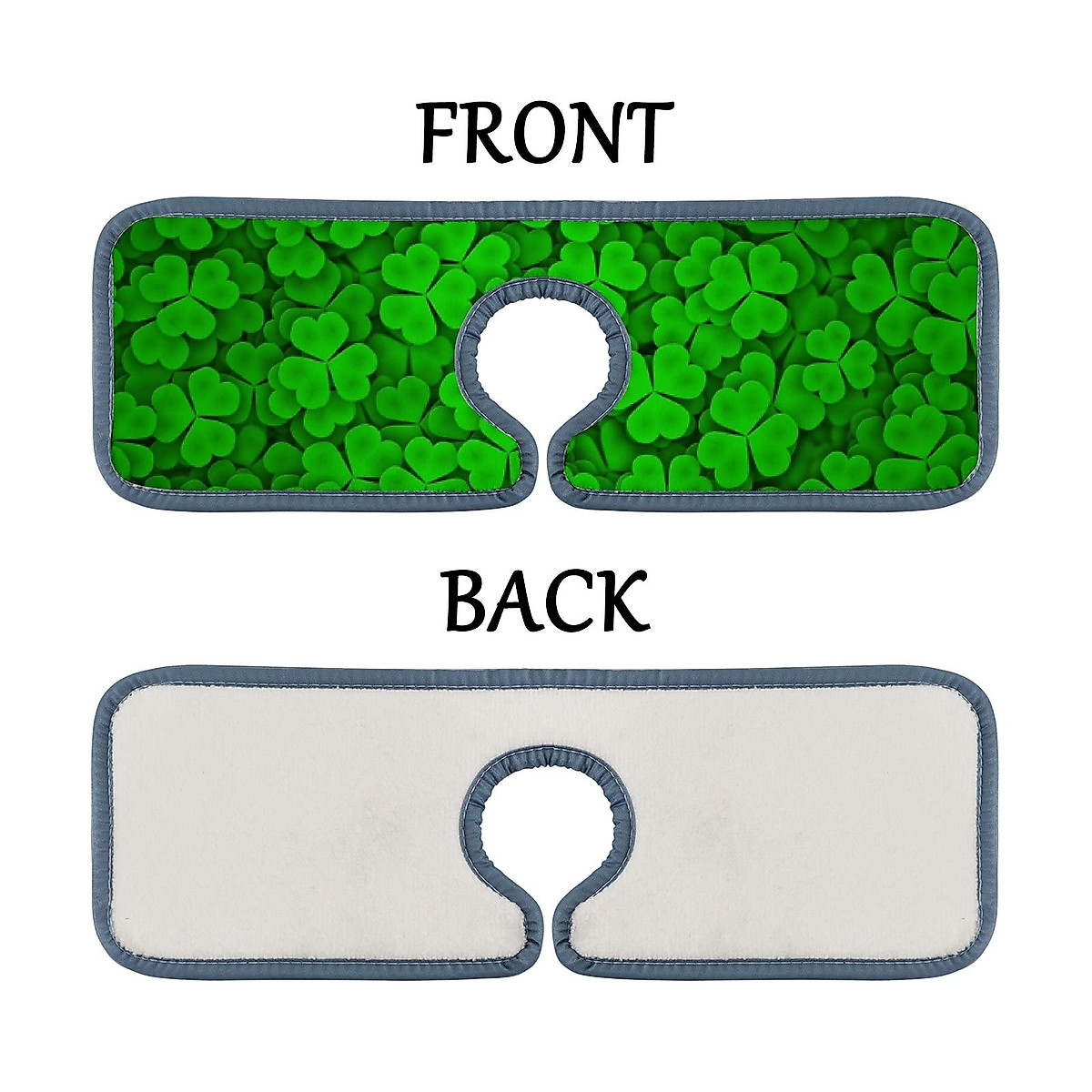 Kitchen Faucet Mats 2 Pieces Happy St Patrick's Lucky Shamrock Faucet Sink Splash Guard Bathroom Counter and RV,Absorbent Faucet Counter Sink Water Stains Preventer