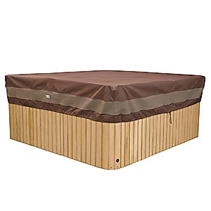 Duck Covers Ultimate Waterproof 86 Inch Square Hot Tub Cover Cap, Outdoor Spa Cover, Mocha Cappuccino