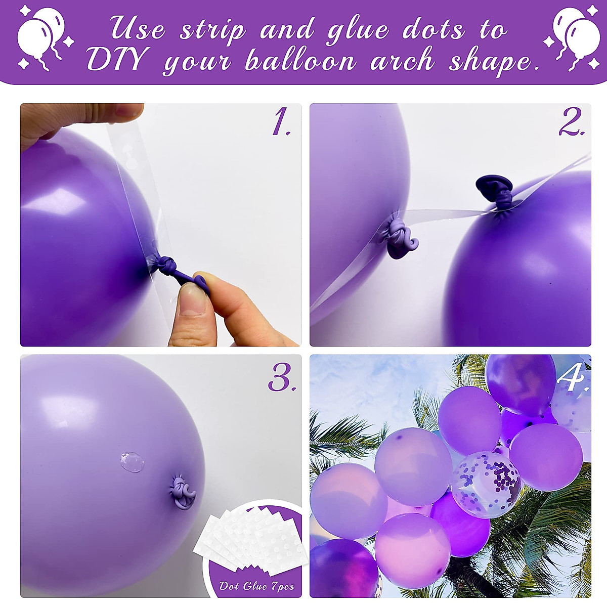 Purple and Silver Balloons Garland kit 135pcs Lavender Arch Balloons,Dark Confetti Metallic macaron Purple Butterfly Balloons,for Wedding Birthday Baby Shower Graduation Party Decorations Supplies
