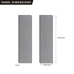 Olanglab Fabric Acoustic Panels, 2 Pack Fabric Wrapped Panel Acoustical Soundproof Wall Panels Sound Absorbing,Sound Absorbing Panels for Studio Acoustic Treatment (Dark Grey, 48x12 in)