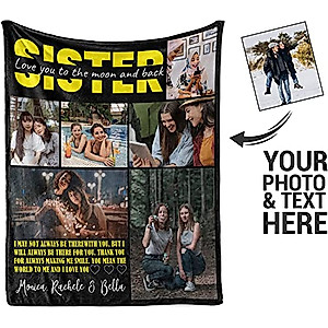 Taka Deal Customized to My Sister Blanket Soft Throw Blanket for Christmas, Birthday, Graduation, Thanksgiving & Christmas Gift. (Sister Blanket 3, 60"X80")