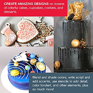 U.S. Cake Supply - Cordless Handheld Airbrushing System Kit - 15 to 30 PSI, Rechargeable Professional Airbrush Artist Set, How to Guide - Decorating Cakes, Cupcakes, Paint, Hobbies Crafts, Makeup, Art