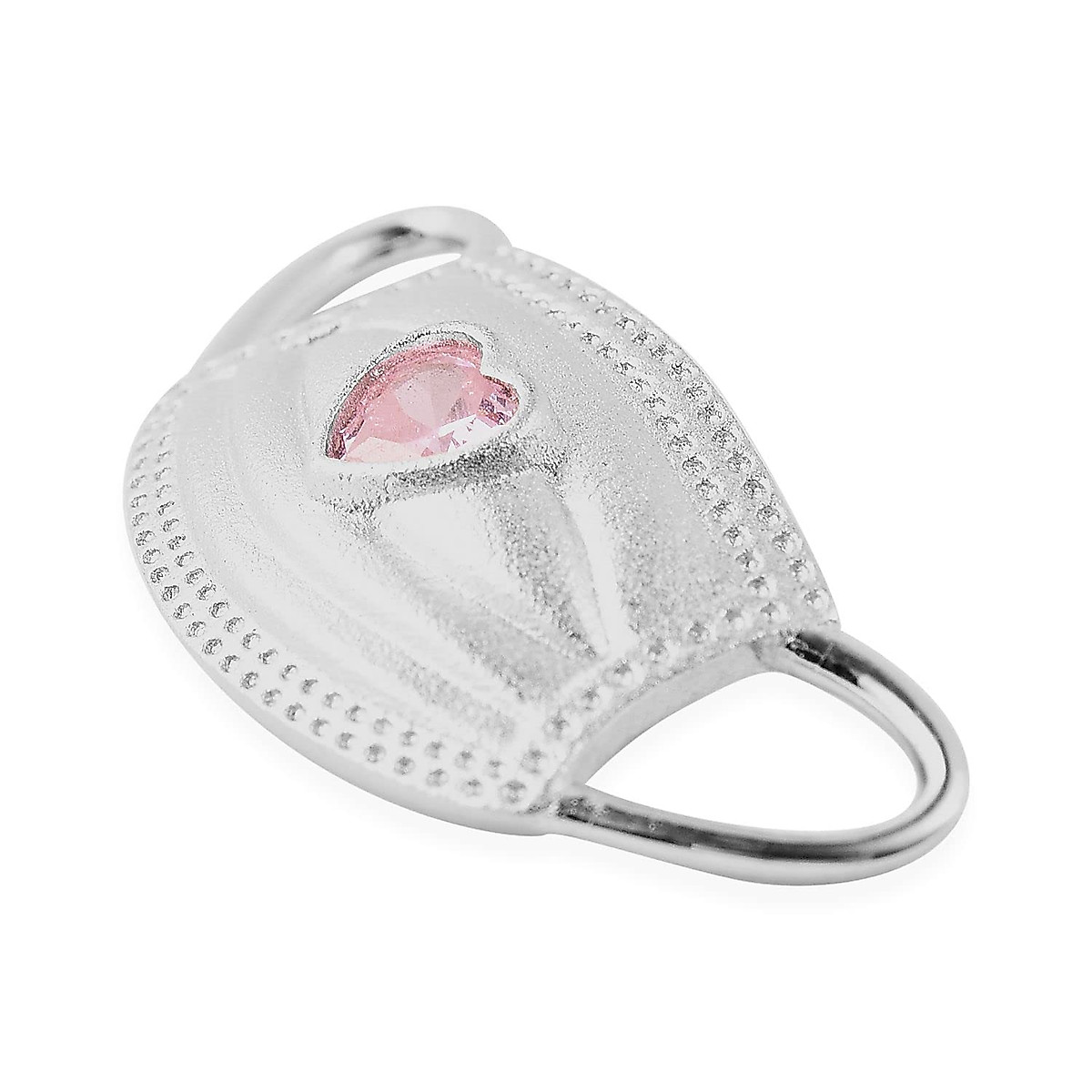 Shop LC Simulated Pink Diamond Charm Mask Pendant 925 Sterling Silver Jewelry Gifts for Women for Nurses Doctors Birthday Gifts