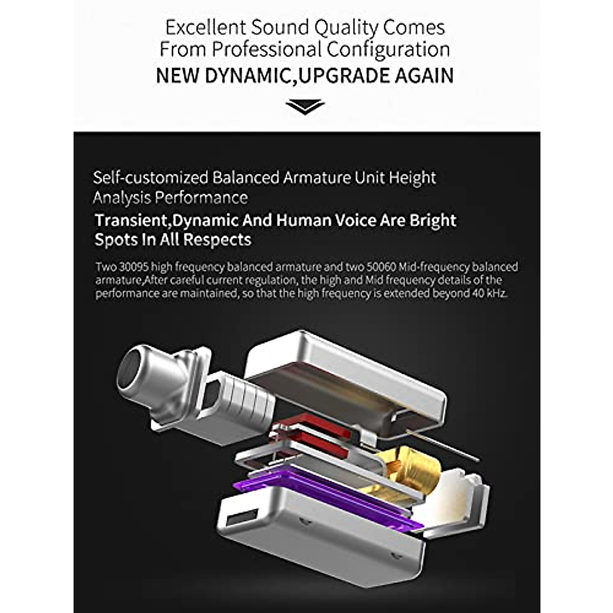 KZ ZS10 Pro 4BA+1DD in Ear Monitor Earphone 5 Driver HiFi Metal Earbuds Headphone Noise Cancelling IEM Earphone with 2 Pin Detachable Cable